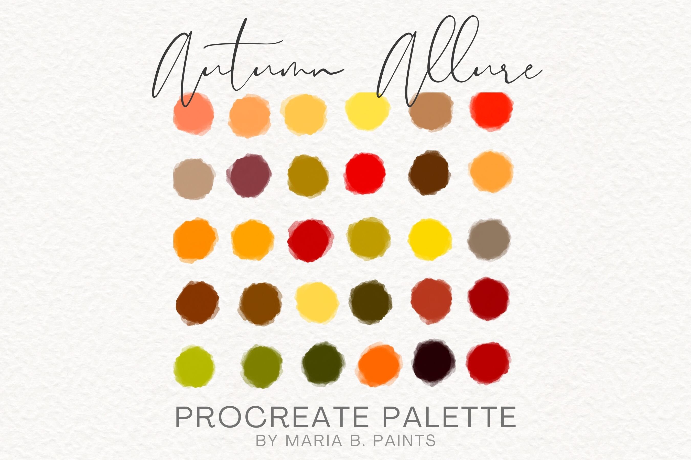 Autumn Inspired Digital Color Palette for Procreate App, Fall Colors ...