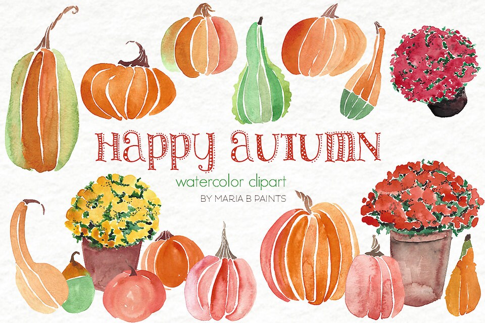 Pumpkin Clipart, Fall Clipart, Autumn Clip Art, Gourd Art, Halloween ...