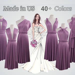 Lavender Short Bridesmaid Dress Lilac Short Infinity Dress Convertible ...