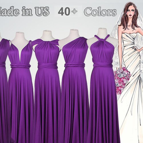 Royal Purple Long Floor Length Ball Gown Maxi Infinity Dress Etsy
