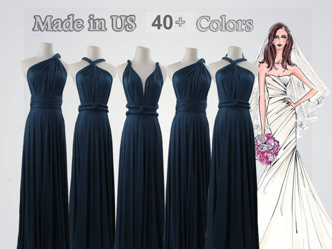 Blue Infinity Dress Long Bridesmaid Dress Infinity Bridesmaid - Etsy