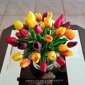 Real Touch Flowers Centerpiece-orange/red Faux Floral Arrangement ...