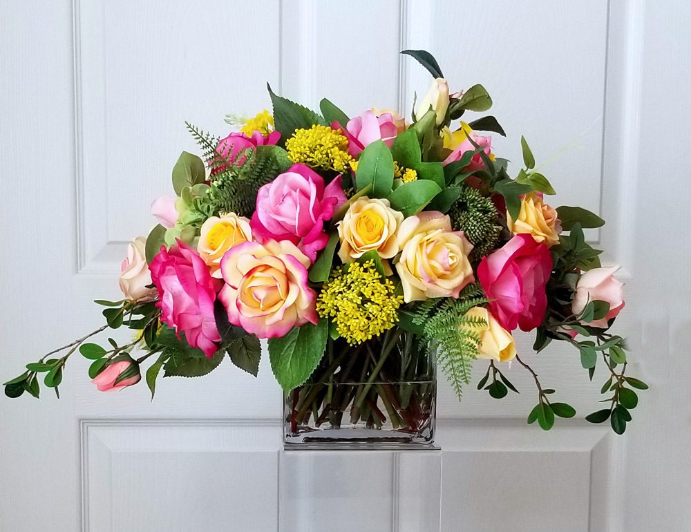 Real Touch Flowers Arrangement-silk Flower Arrangement-silk Flower ...