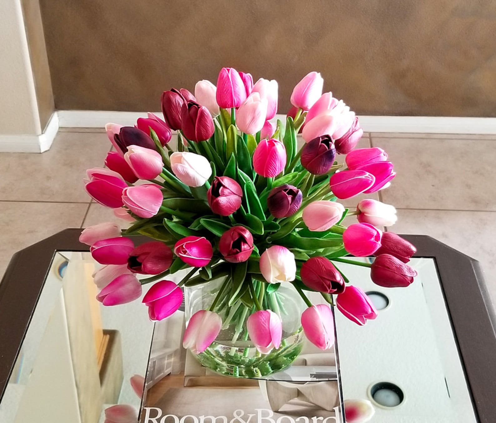 Real Touch Flowers Centerpiece-faux Floral Arrangement- Arrangement ...