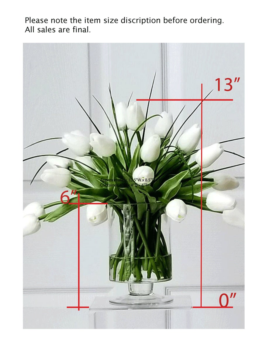 Red Real Touch Flowers Centerpiece-red Tulips Spring Table Arrangement ...
