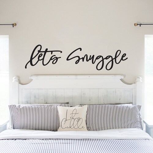 Lets Snuggle Sign Lets Snuggle Cutout for Above Bed Master - Etsy