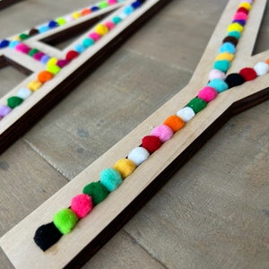 Colorful Pompom Letters Pom Pom Letters Pom Pom Words - Etsy