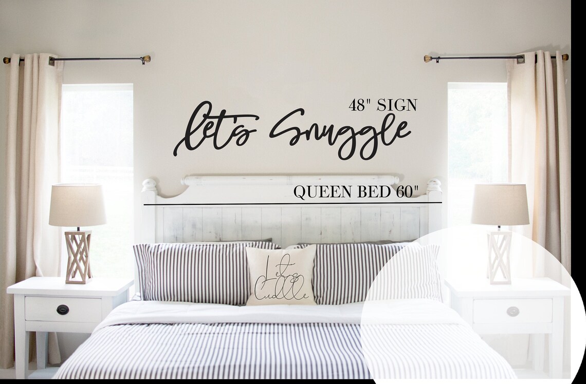 Lets Snuggle Sign Lets Snuggle Cutout for Above Bed Master | Etsy