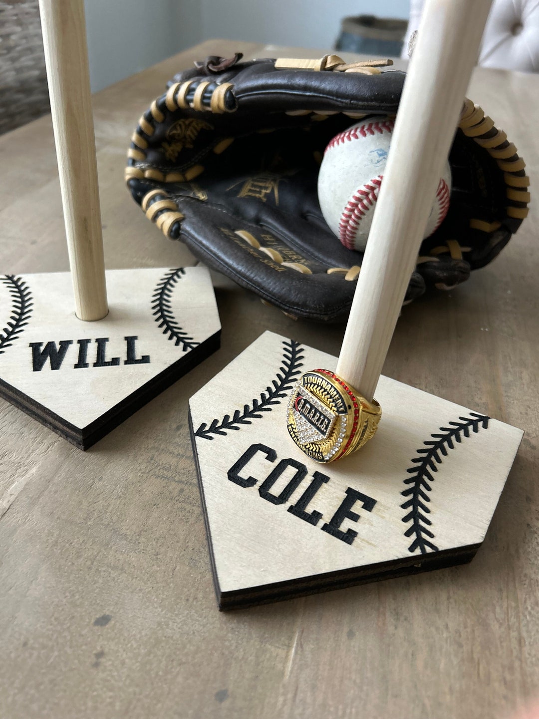 Baseball Ring Holder, Personalized Baseball Tournament Ring Holder ...