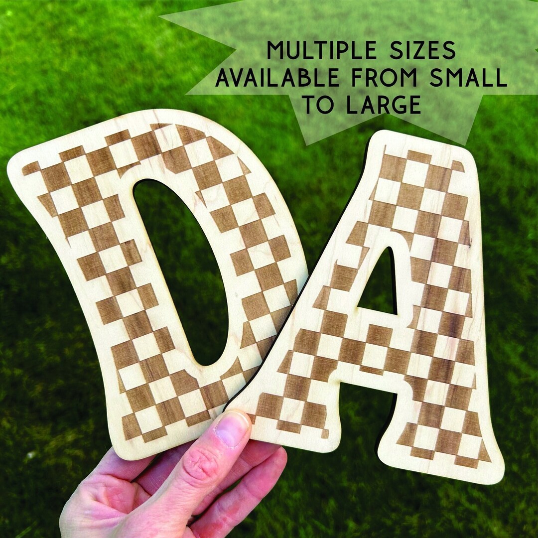 Checkered Letters for Name Sign, Checkered Alphabet Letters Boys Rad ...