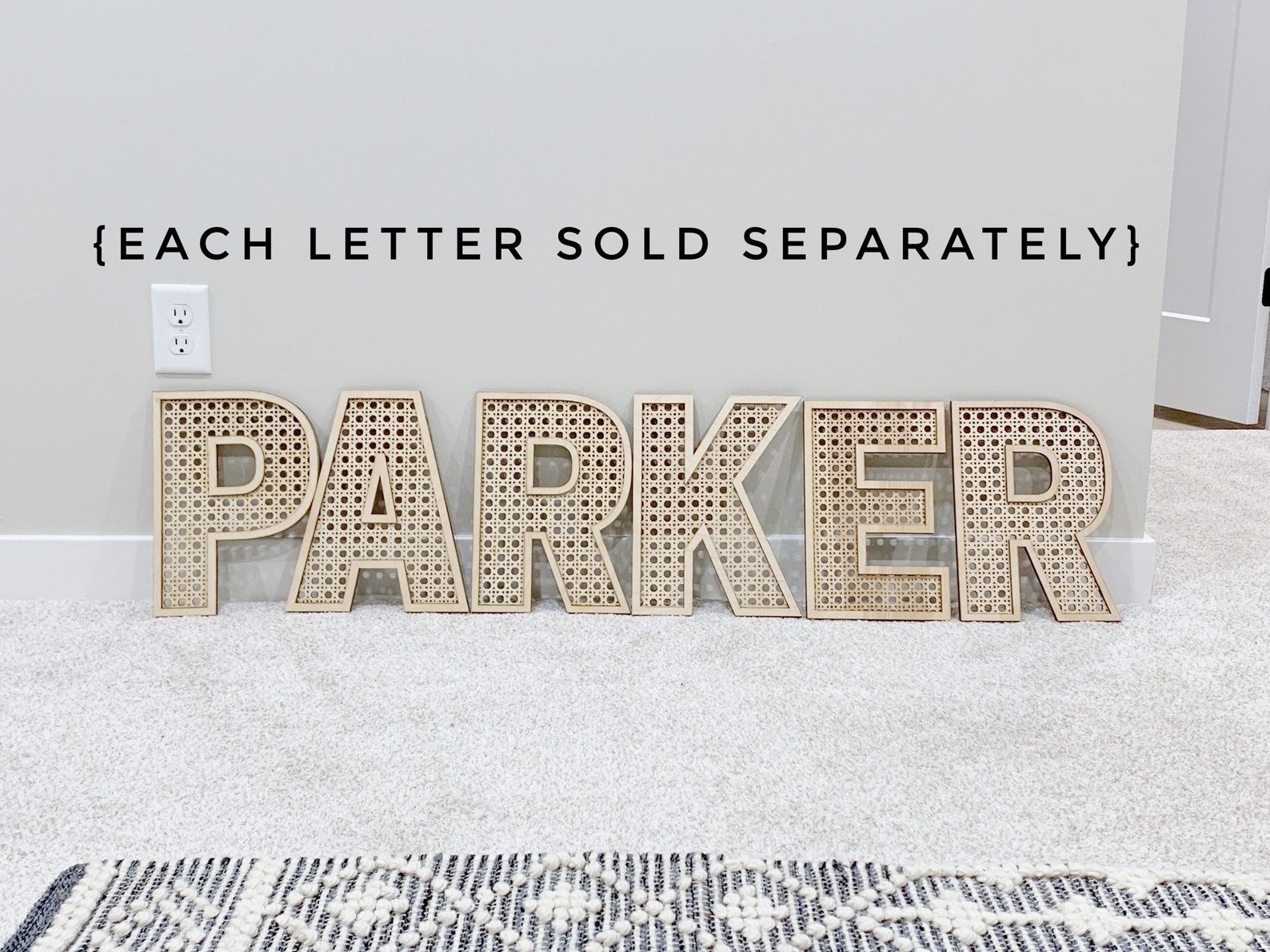 Rattan Letters Cane Letters Wicker Letter Nursery Letter - Etsy