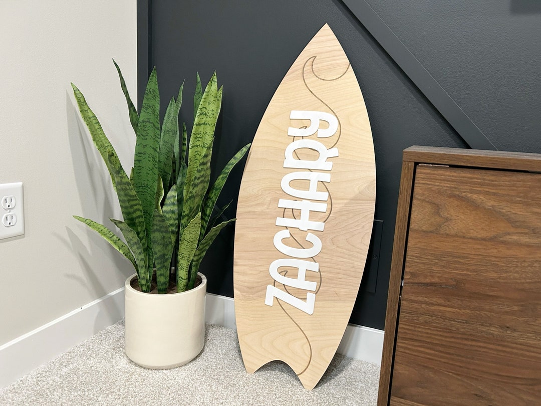 Surf Board Name Sign, Large Surfboard Decor, Large Surfboard Sign ...