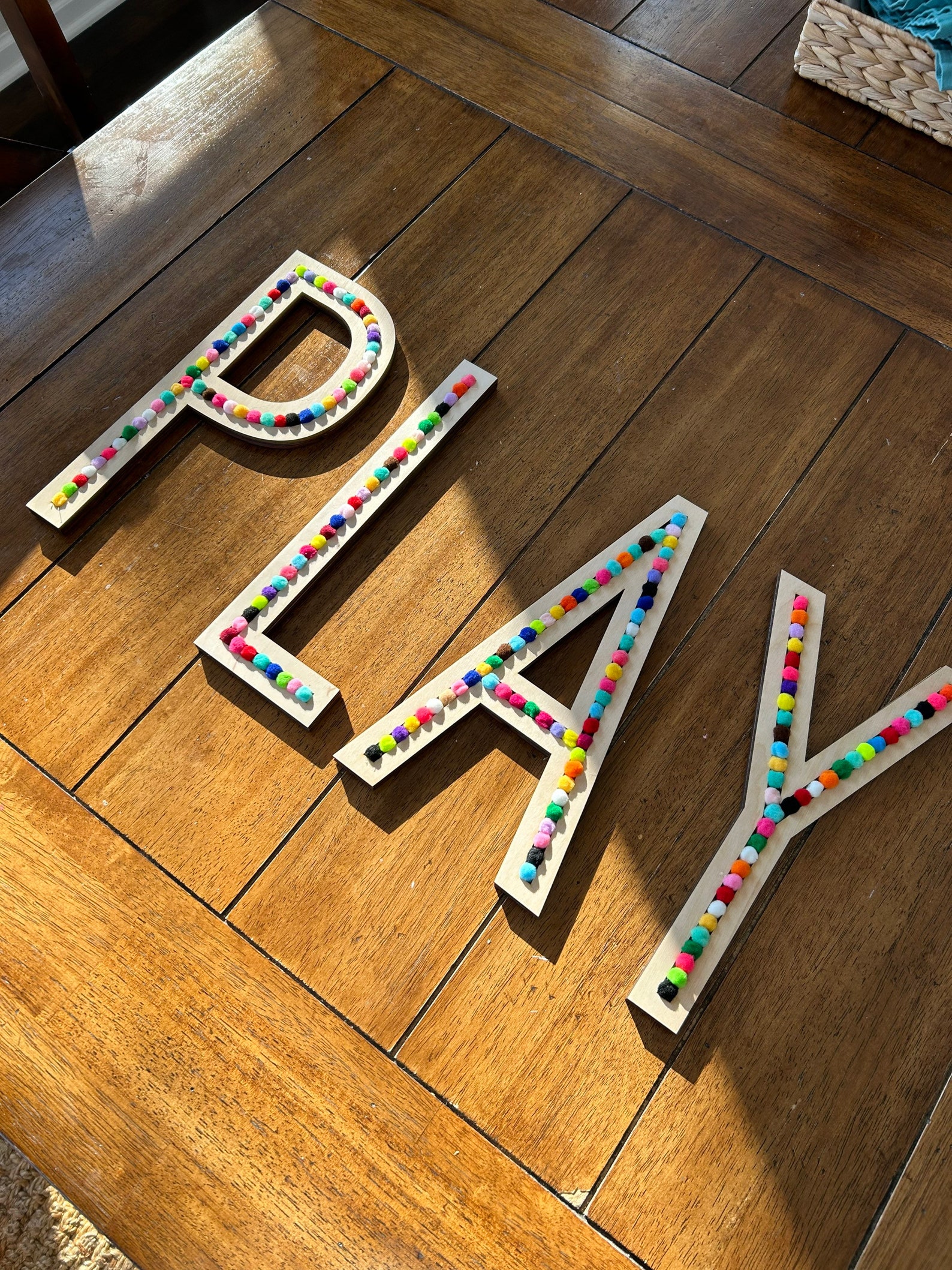 Pom Pom Play Word Sign Colorful Playroom Sign Pom Pom - Etsy
