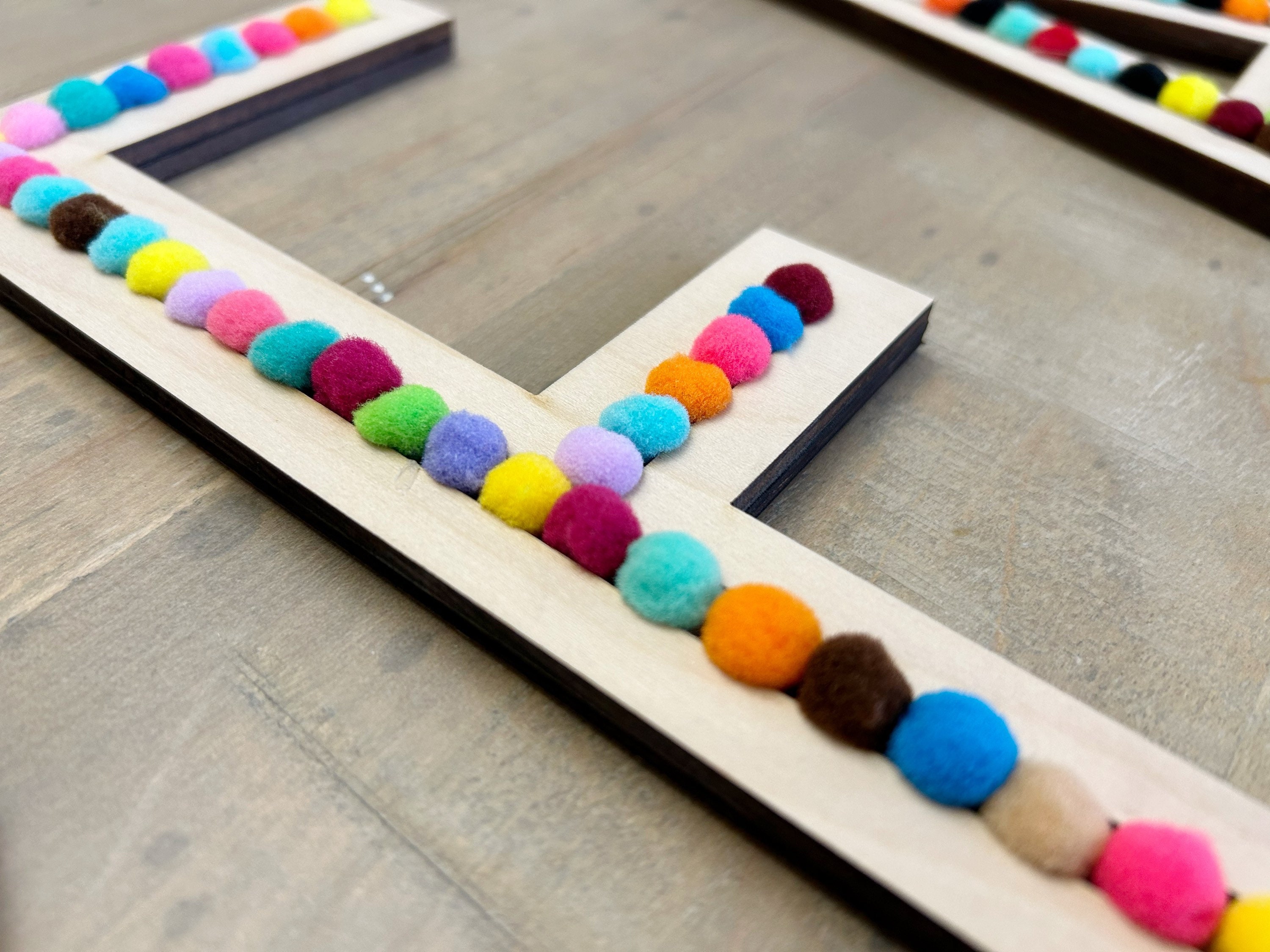 Pom Pom Play Word Sign Colorful Playroom Sign Pom Pom - Etsy