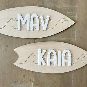 Surf Board Baby Name Sign, Surf Board Newborn Name Sign, Surfboard Baby ...