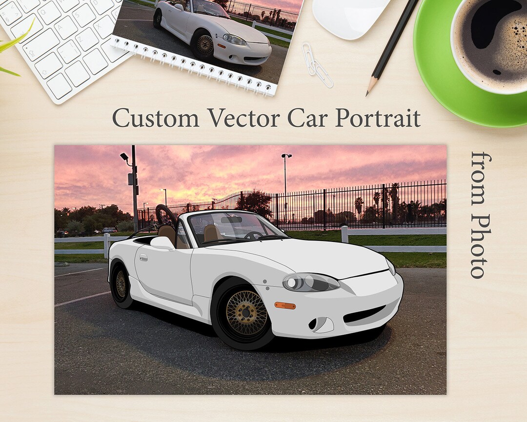 Custom Car Portrait, Digital Drawing, Car Portrait From Photo, Vector ...