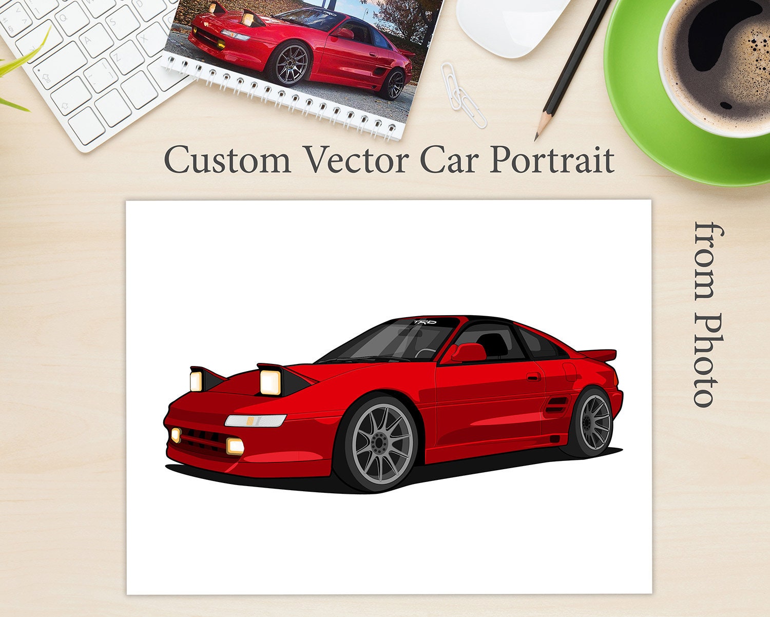 Custom Car Portrait Digital Drawing Car Portrait From Photo - Etsy