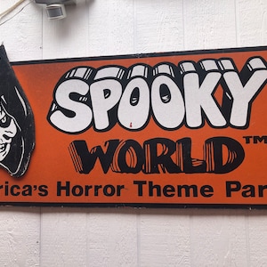 Spookyworld Halloween Themepark Sign - Etsy