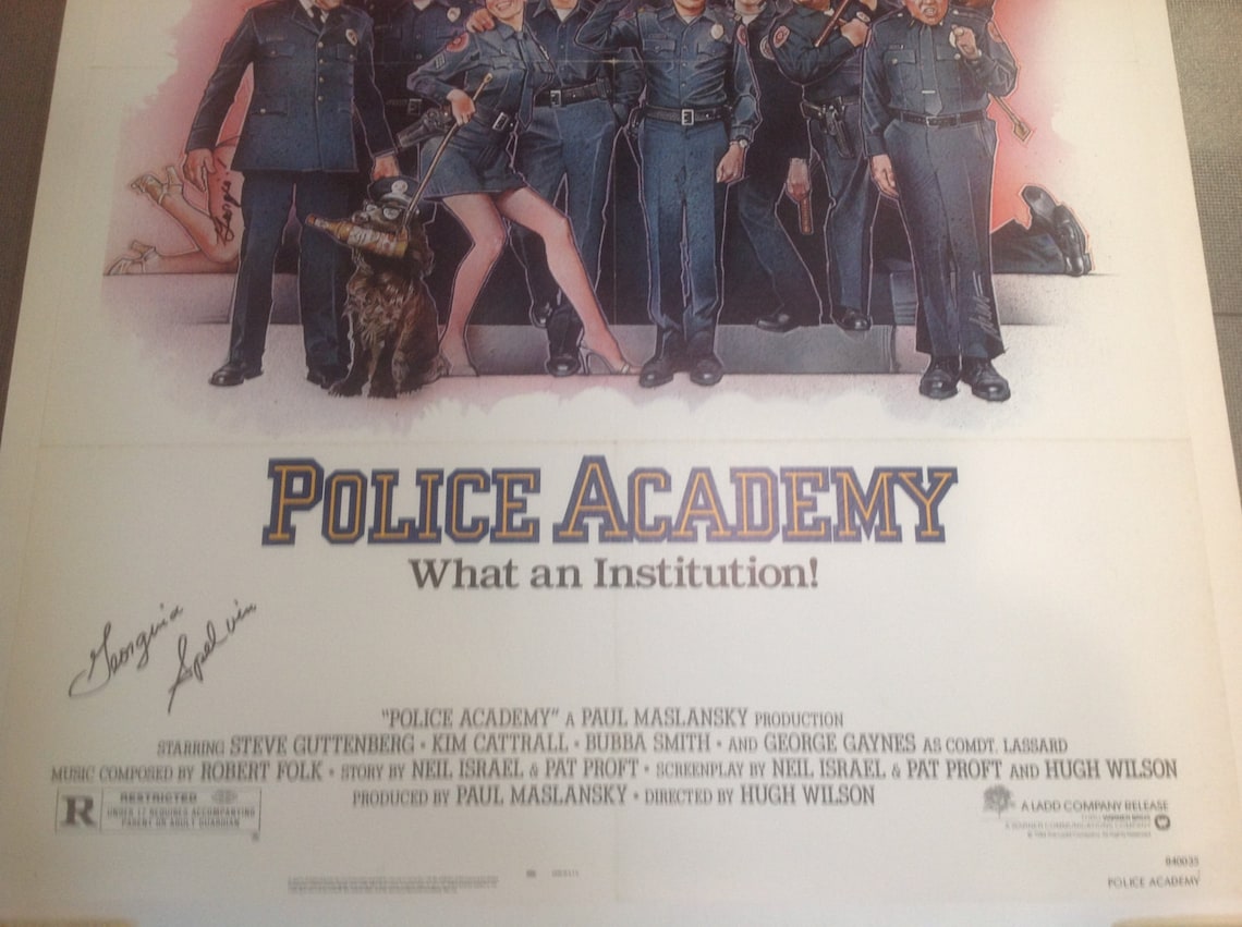 Police Academy Original Rare Movie Poster Signed by Georgina | Etsy