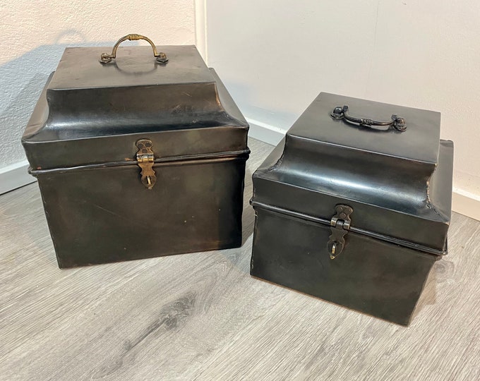 Heavy Metal Bronzed Storage Boxes, 2 Available, Asian Inspired - Etsy