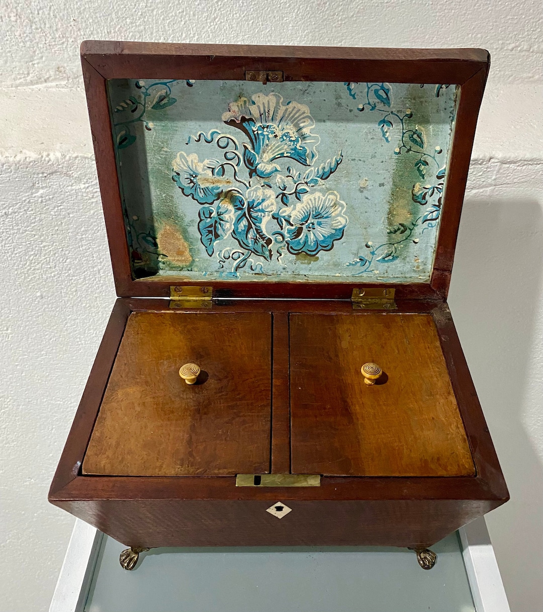 Antique Tea Caddy Sarcophagus Style, 1800's English Kitchen Storage ...