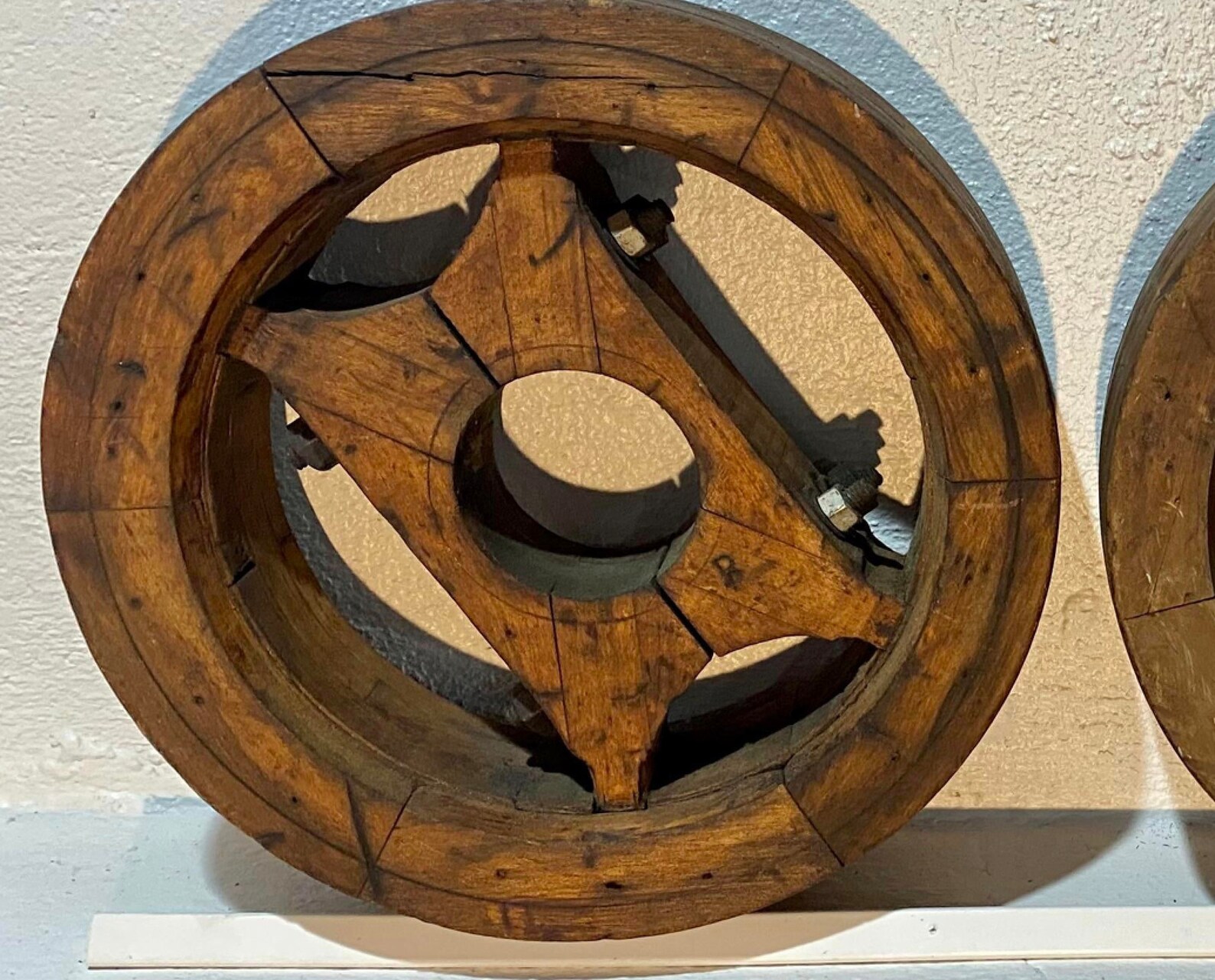 Antique Wood Pulley From Old Machine Steampunk Architectural Salvage ...