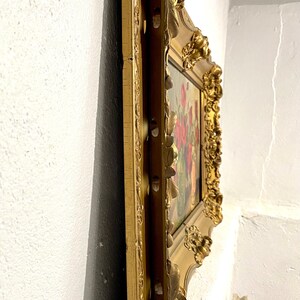 Still Life of Red Roses in Gilded Frame, 20th C. Impressionist Beatrice ...