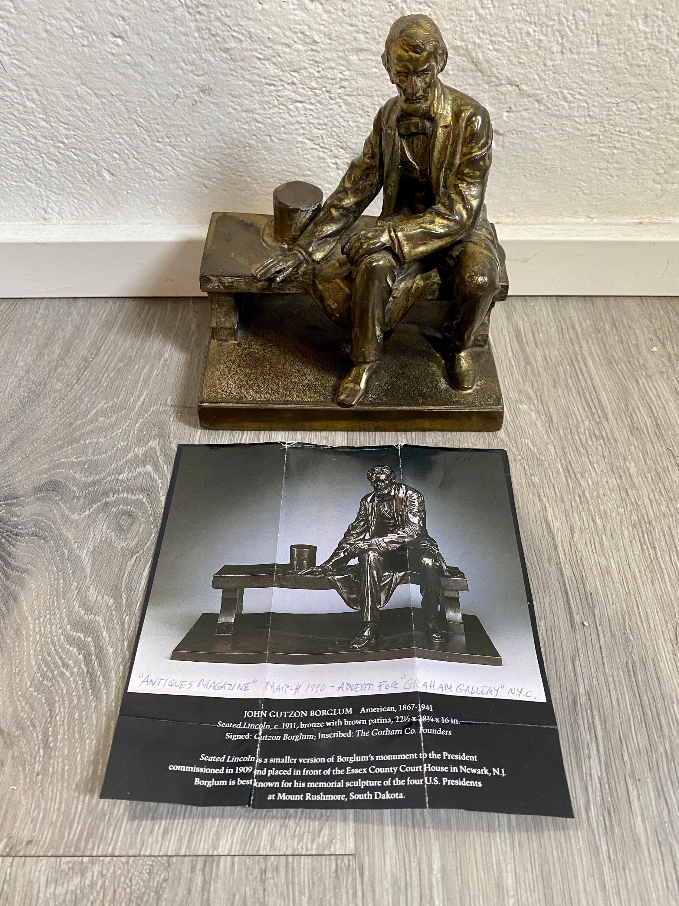 Abraham Lincoln Bronze Sculpture by Gutzon Borglum Creator of | Etsy