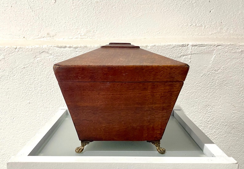 Antique Tea Caddy Sarcophagus Style, 1800's English Kitchen Storage ...