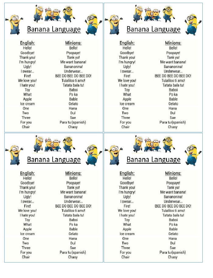 Minions Language Banana