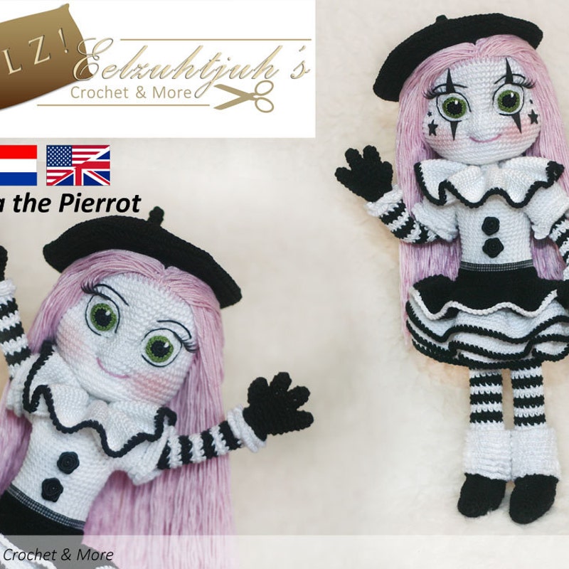 Pierrot Plushie - Etsy