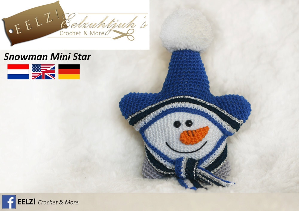 Mini Snowman Star - Crochet Pattern - Etsy
