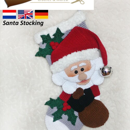 PATTERN Santa Christmas Stocking Crochet Pattern Pdf - Etsy