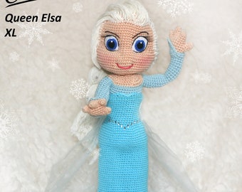 Crochet PATTERN, Crochet Doll Pattern, FROZEN, Queen Elsa, Amigurumi Crochet Doll, DIY Pattern ...