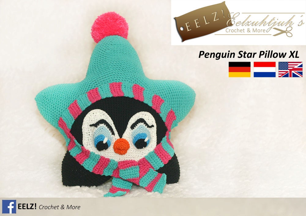 Star Pillow Penguin XL - Crochet Pattern - Etsy