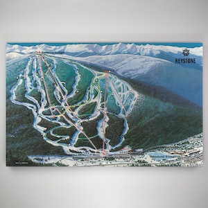 Keystone Resort Licensed Trail Map - Large Canvas 32" X 44" - Vintage ...