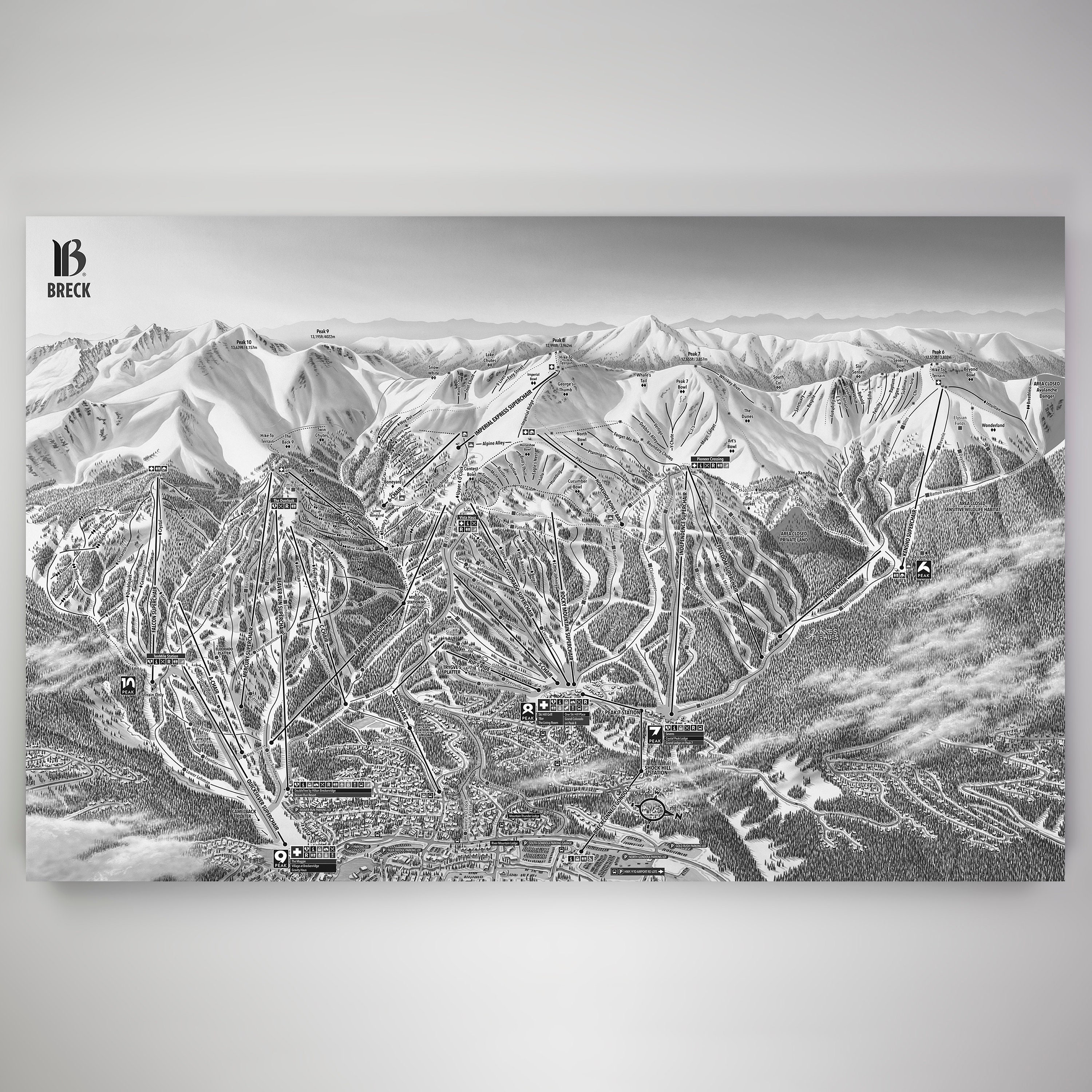 Breckenridge Resort Licensed Trail Map Large Maple Wood - Etsy
