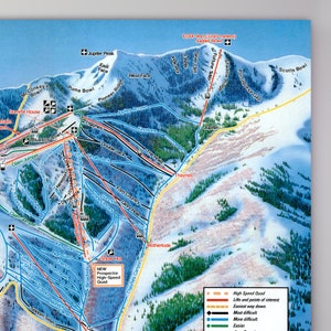 Park City Mountain Resort Licensed Trail Map - Large Canvas 30" X 58 ...