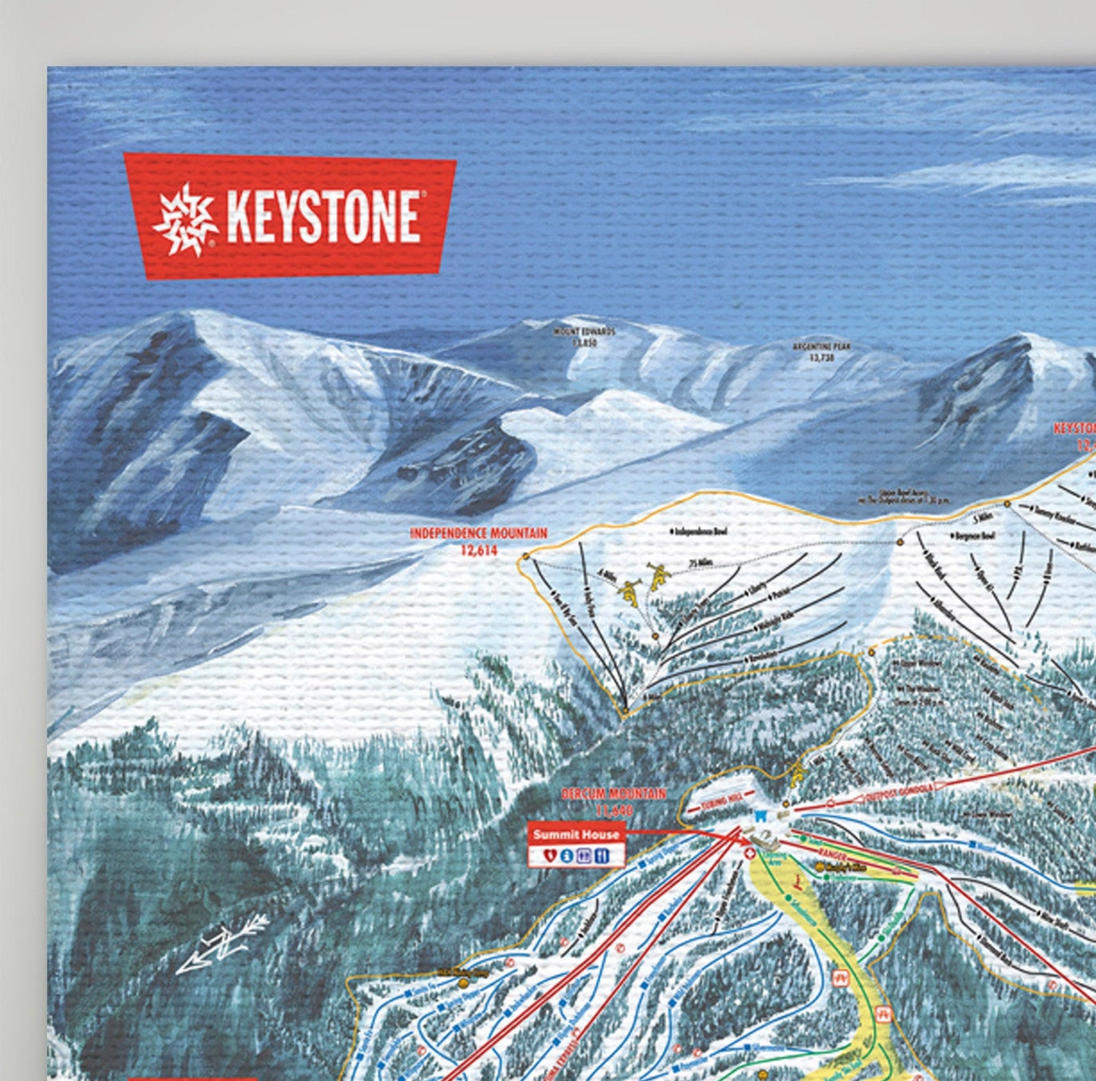 Keystone Resort Licensed Trail Map - Medium Canvas 22" X 30" - Etsy