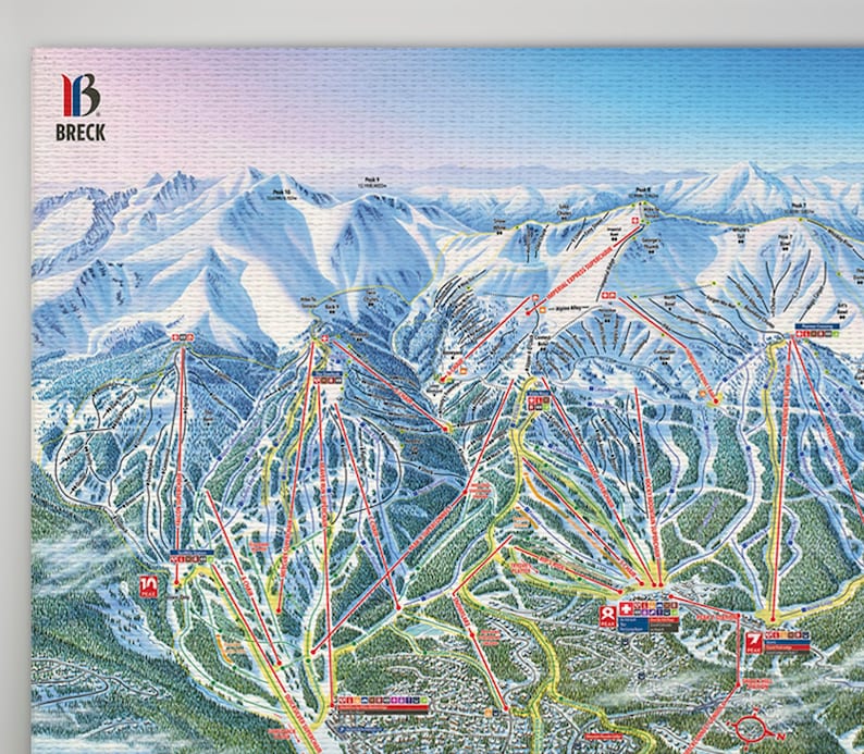 Breckenridge Resort Licensed Trail Map - Large Canvas 32" X 48" - Etsy