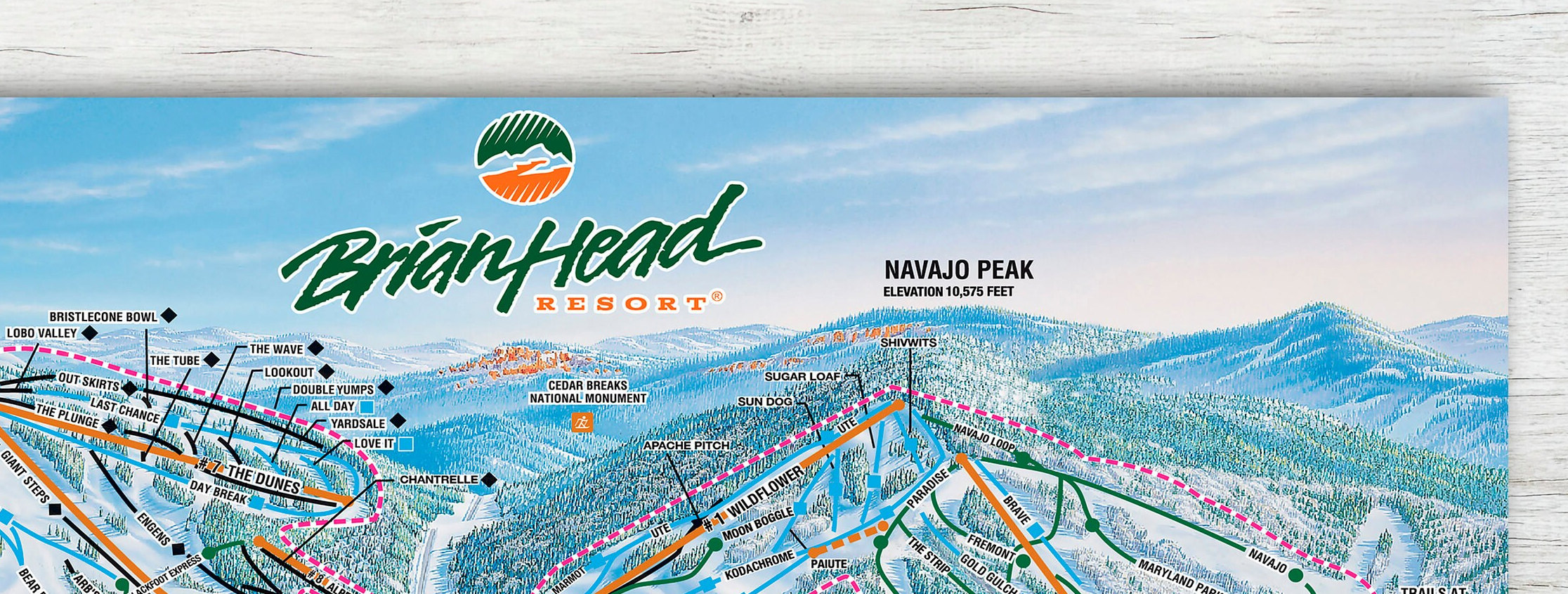 Brianhead Resort Licensed Trail Map - Large Canvas 30" X 58" - Etsy