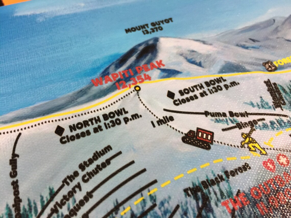 Keystone Resort Licensed Trail Map Large Maple Wood Print | Etsy