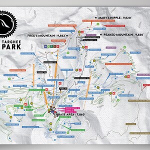 Grand Targhee Summer Resort Licensed Trail Map - Large Canvas 32" X 44 ...