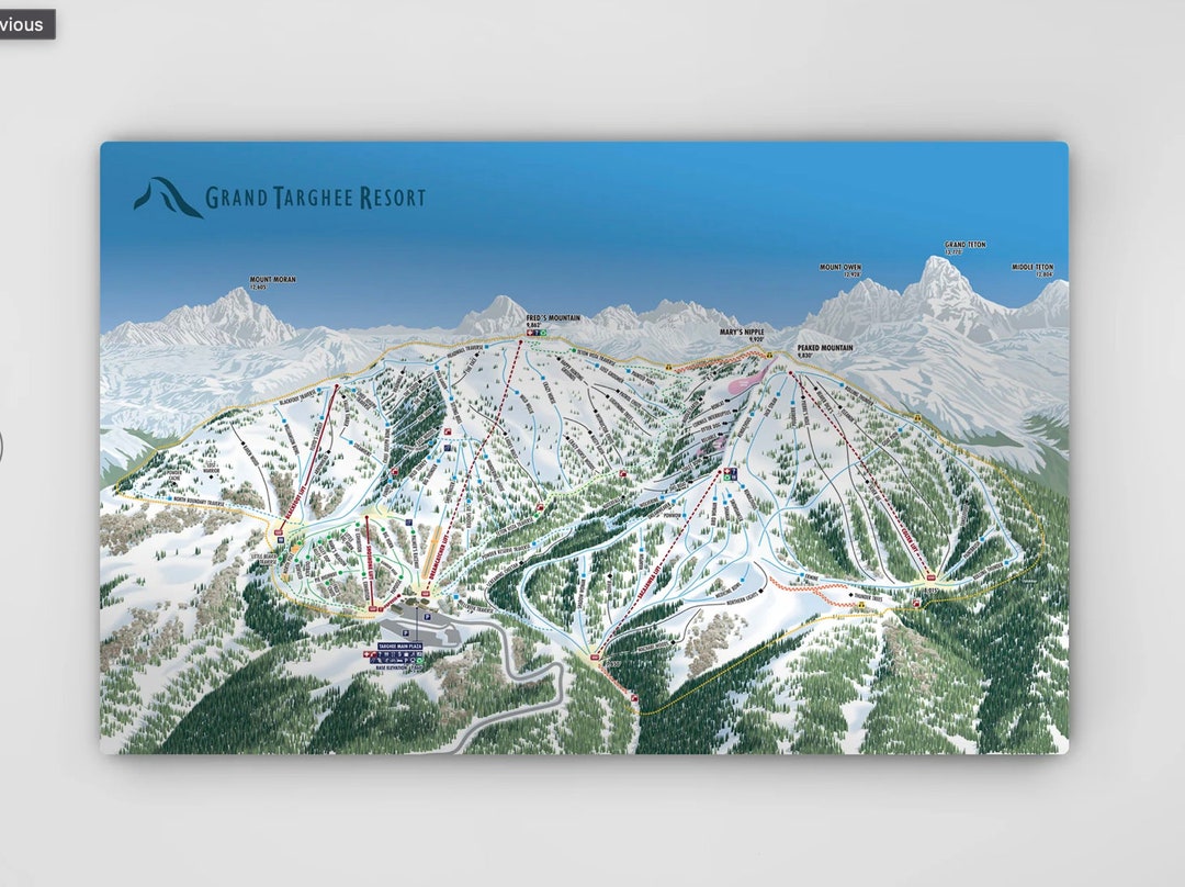 Grand Targhee Resort Licensed Trail Map - Large Canvas 32" X 44" - Etsy