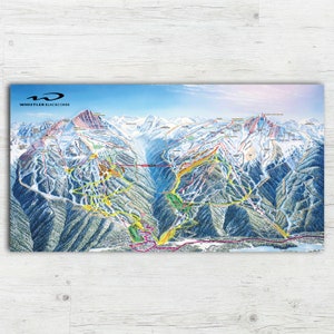 Whistler Resort Licensed Trail Map - Large Canvas 30" X 58" - Etsy
