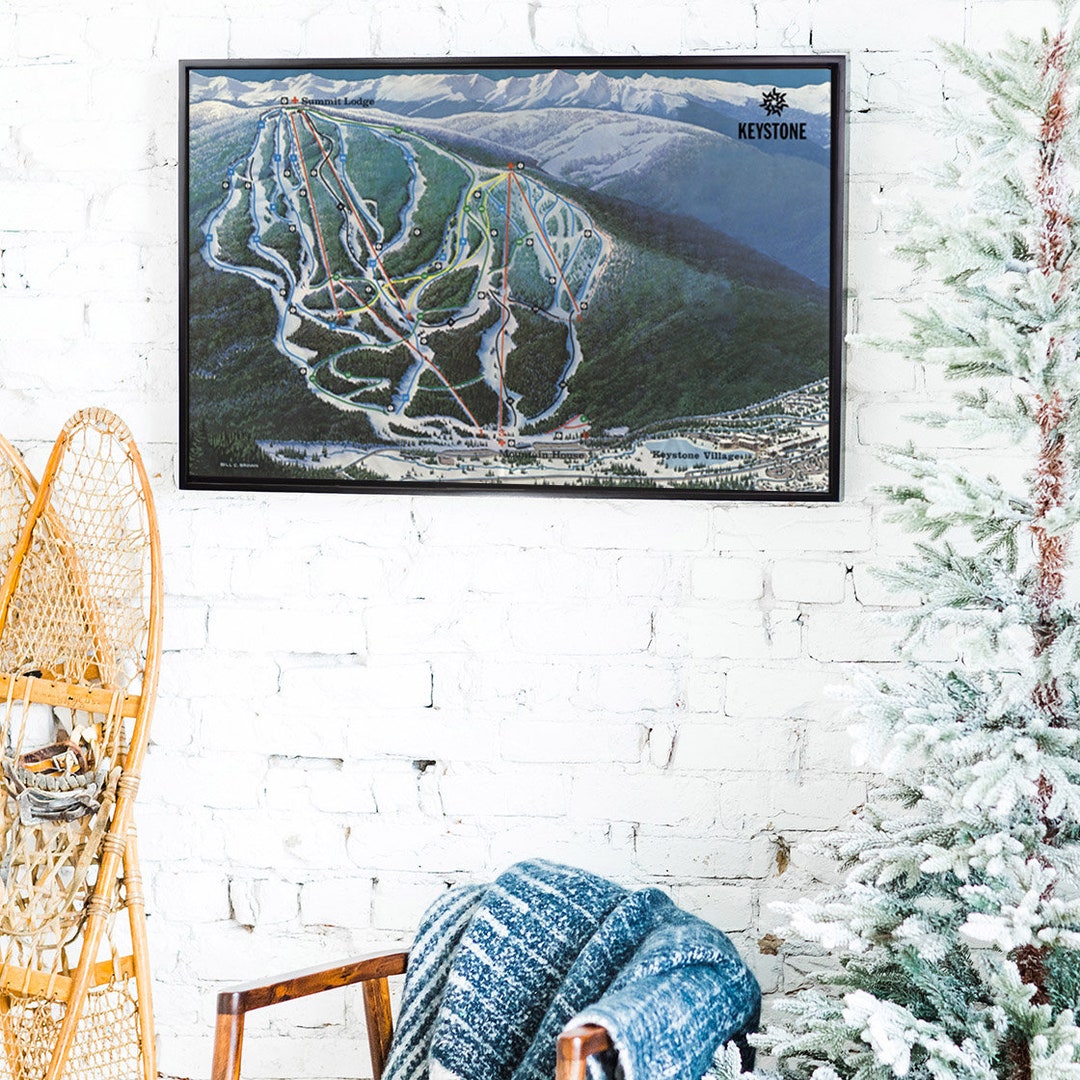 Keystone Resort Licensed Trail Map - Large Maple Wood Print 32" X 44 ...