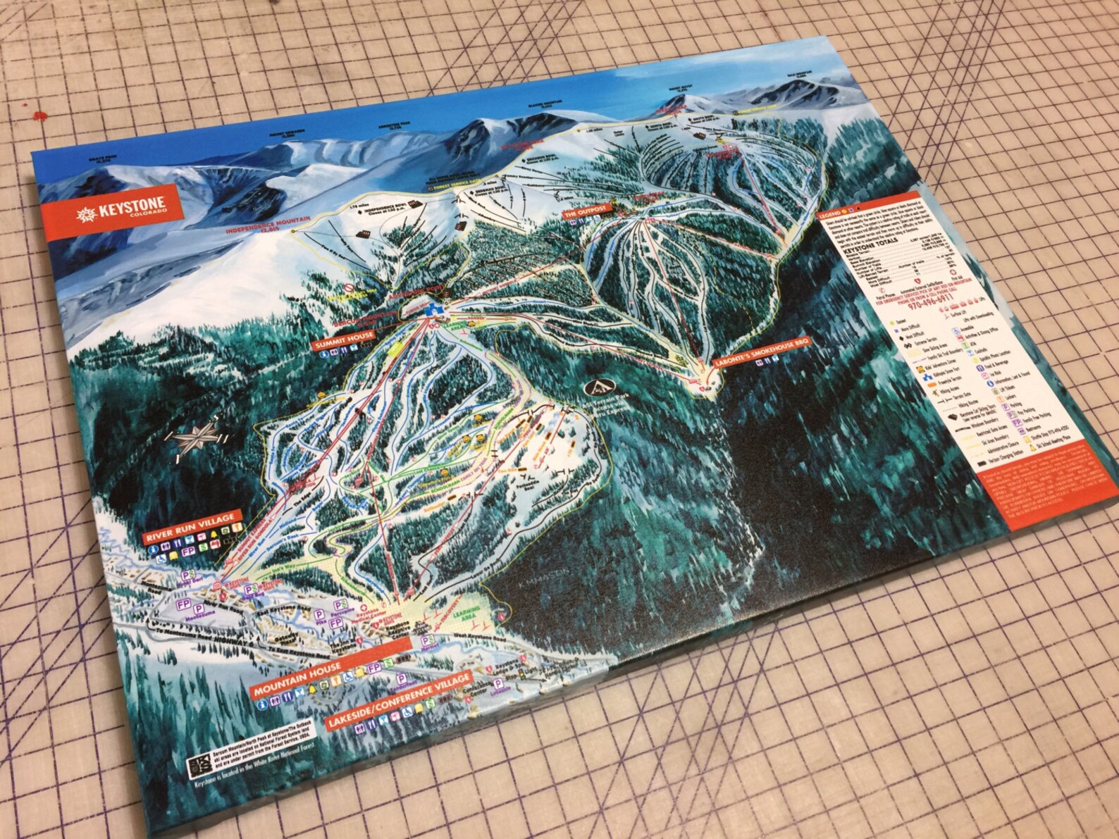 Keystone Resort Licensed Trail Map Medium Canvas 22 x | Etsy