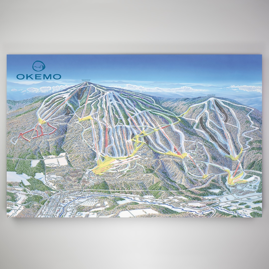 Okemo Resort Licensed Trail Map - Large Canvas 32" X 48" - Etsy