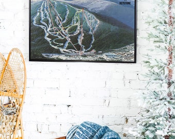 Keystone Summer Resort Licensed Trail Map Medium Maple Wood | Etsy