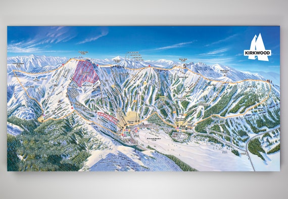 Kirkwood Resort Licensed Trail Map Medium Canvas Print - Etsy